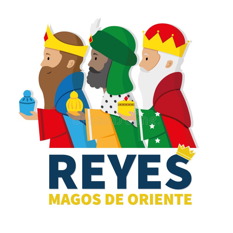 Three Wise Men from the East. Template Written in Spanish Stock Vector ...