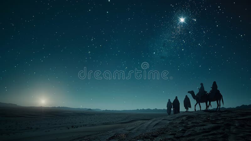 The Three Wise Men Following the Star Stock Photo - Image of eastern ...