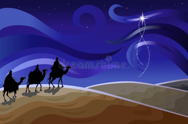 Three Wise Men And The Star Stock Vector - Illustration of starry ... Three Wise Men And The Star Stock Vector - Illustration of starry ...