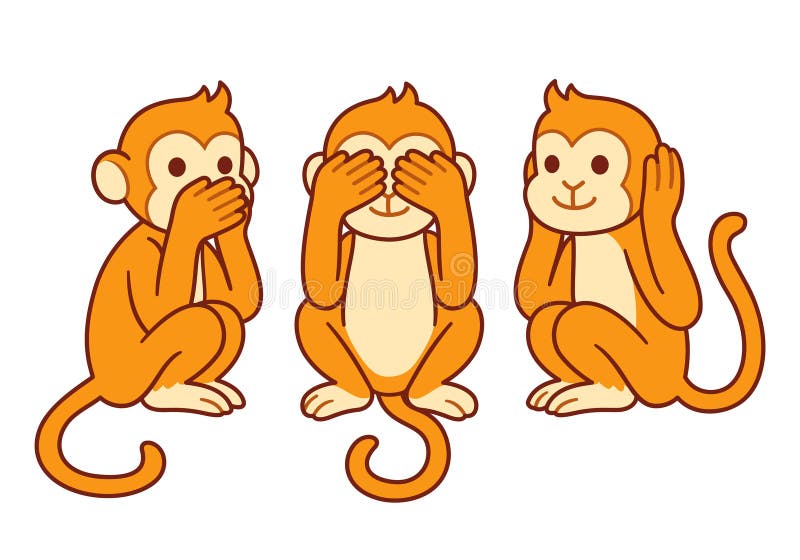 3 Monkeys Clipart