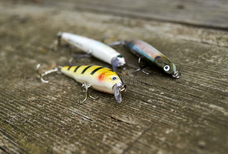Three Wobblers for Predatory Fish Stock Photo - Image of angling, catch ...