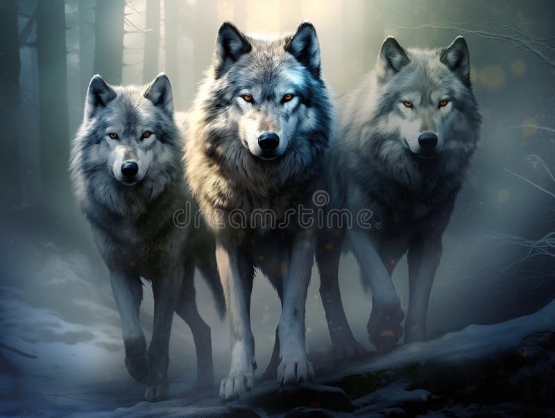Three wolves triskele stock vector. Illustration of celt - 91087590