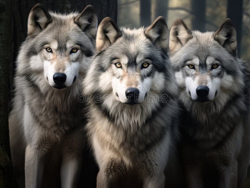 Alert Timber Wolf stock illustration. Illustration of beautiful - 294984681