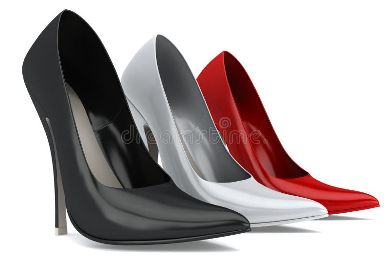 Three woman s shoes stock illustration. Illustration of leather - 14207036