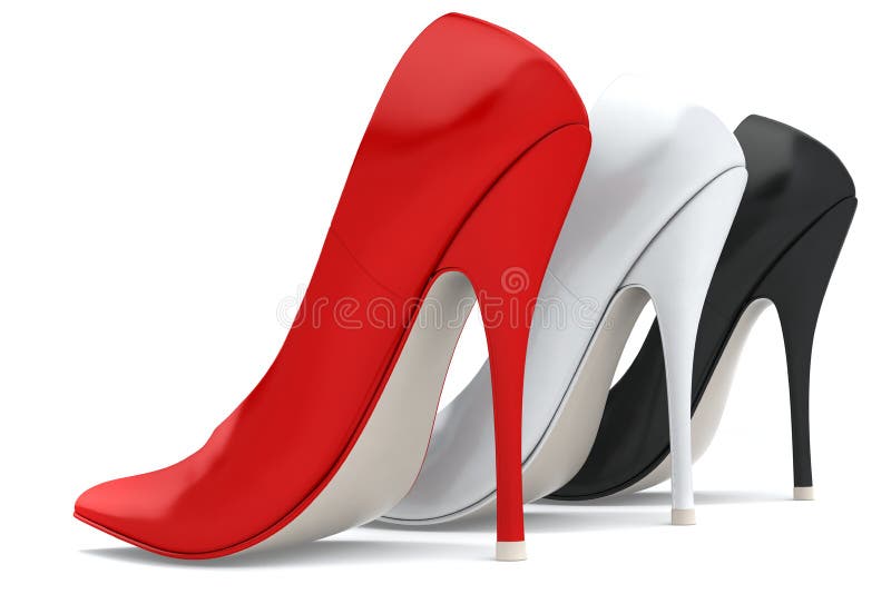 Three woman s shoes stock illustration. Illustration of shiny - 14207066