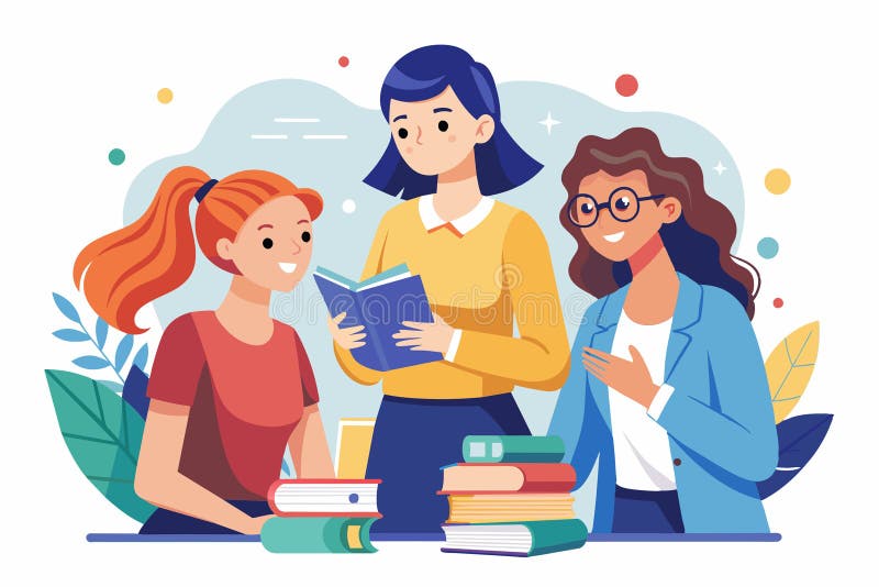 Three Women are Actively Participating in a Study Group, Sharing Ideas ...