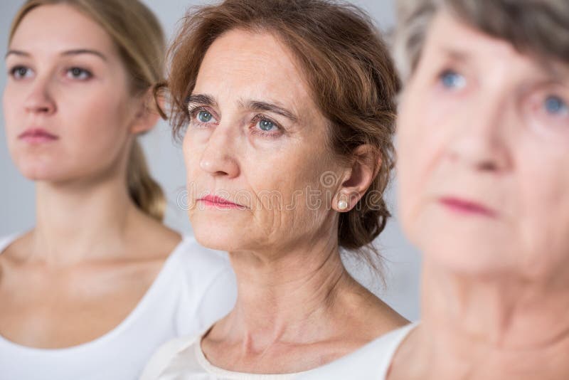 Three Women in Different Age Stock Image - Image of face, process: 61237233