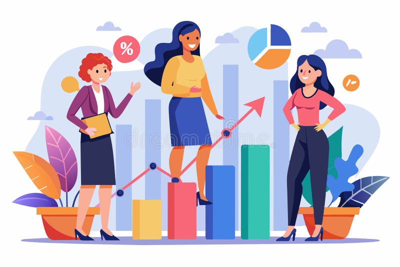 Three Women Engage in a Discussion about Growth Metrics, Visualized ...