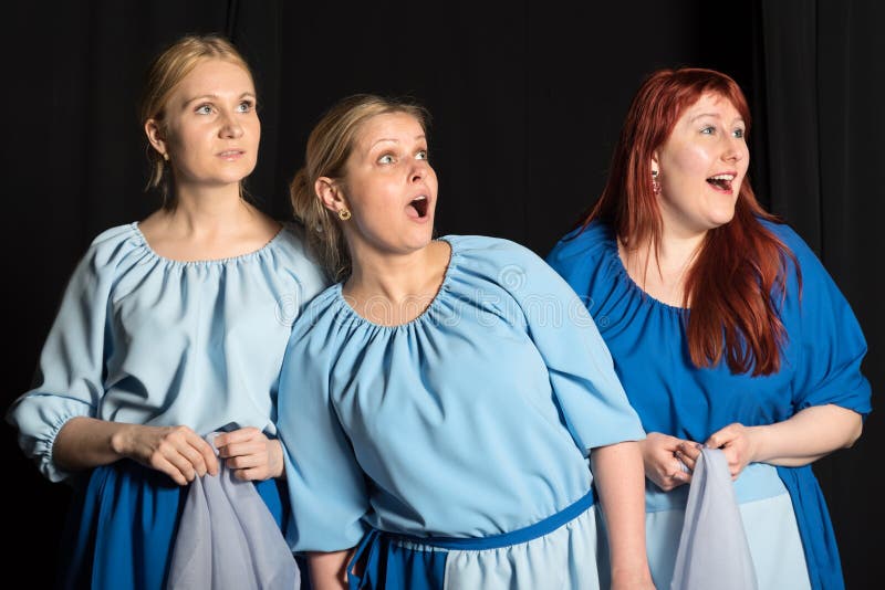 Three women. stock image. Image of vintage, caucasian - 68522679