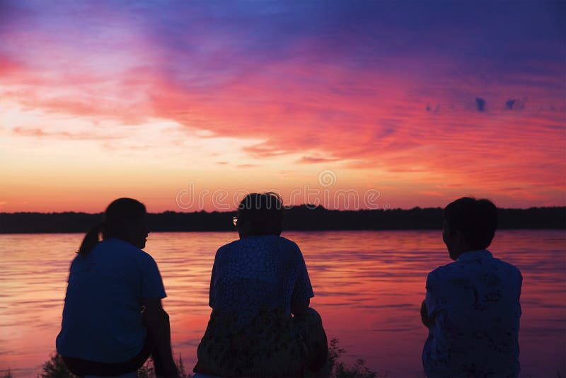 Three Women Talking Each Other Stock Image - Image of glow, nature ...