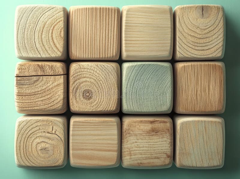 Big Arrowhead Wooden on Cube Blocks Bar Graph Chart Steps on Dark Blue ...