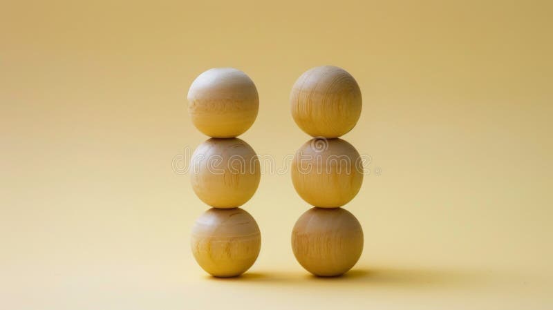 Three Wooden Balls Stacked on Top of Each Other Stock Image - Image of ...