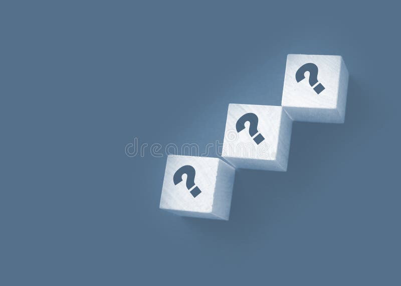 Three Wooden Blocks with Black Question Marks. Faq Questions and ...