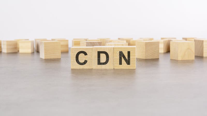 Three Wooden Blocks with Letters CDN - Content Delivery Network - with ...