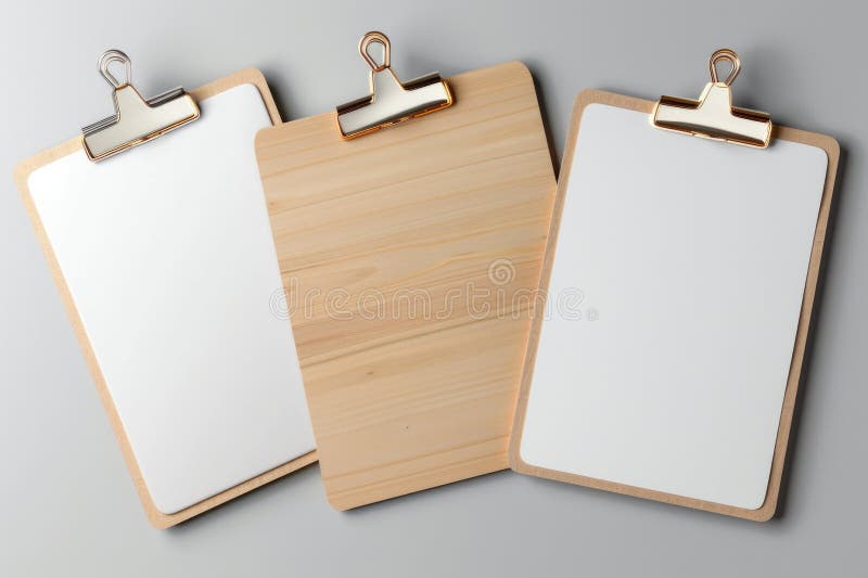 Three Wooden Clipboards with Blank Paper Attached, Great for Organizing ...
