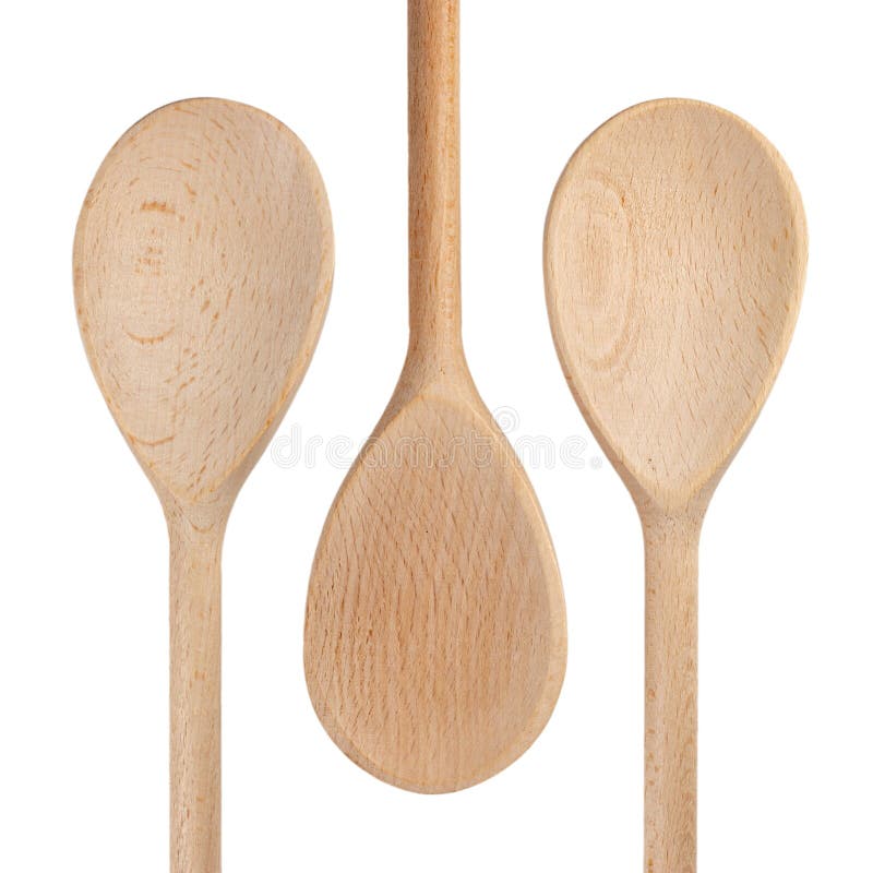 Three Wooden Decorative Spoon Isolated on White Stock Image - Image of ...