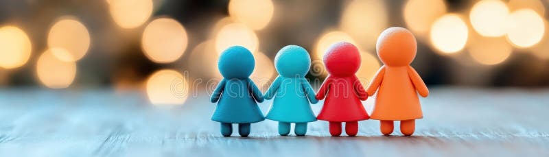 Three Wooden Figures, Symbol of Unity, Teamwork, and Connection on ...