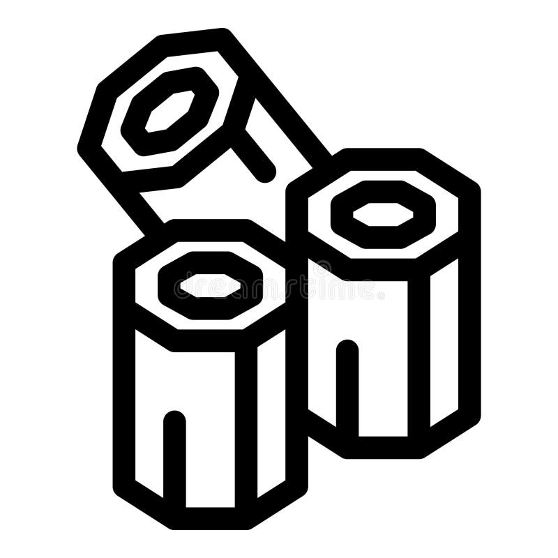 Three Wooden Logs Showing Growth Rings Icon Stock Illustration ...