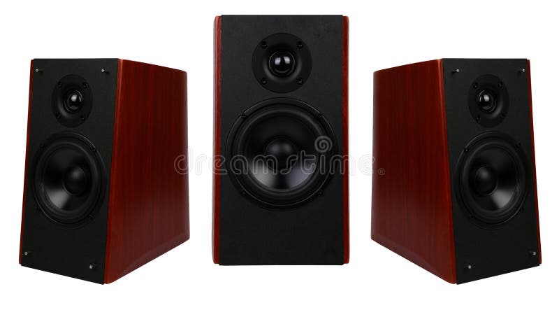 Three Wooden Multimedia Speaker System with Different Speakers Over ...