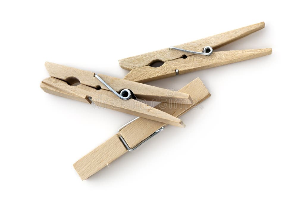 Three Wooden Pegs stock photo. Image of white, horizontal - 11834884