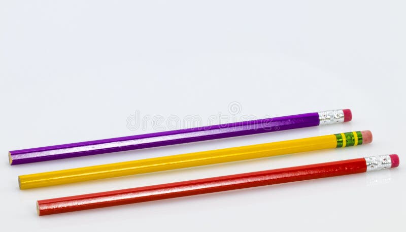 Three Wooden Sharp Pencils on White Stock Photo - Image of business ...