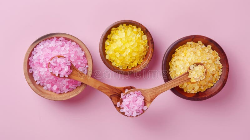 Three Wooden Spoons Filled with Different Colored Sugar Stock ... Three Wooden Spoons Filled with Different Colored Sugar Stock ...