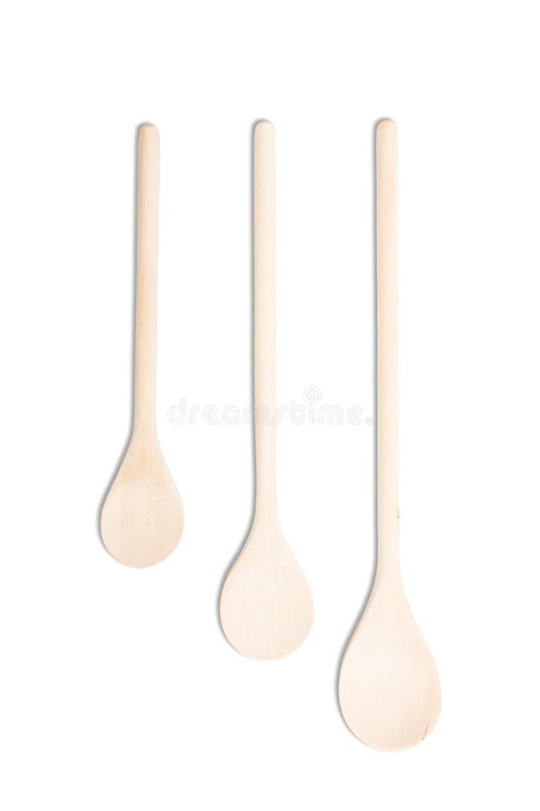 Three Wooden Spoons Isolated at White Stock Photo - Image of wooden ...