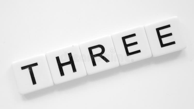 Word Three Made of Wooden Brown Letters Stock Photo - Image of font ...