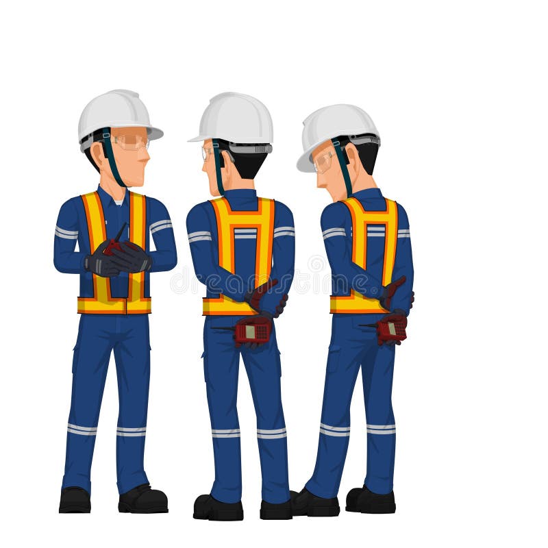 Three Workers are Meeting on White Background Stock Vector ...