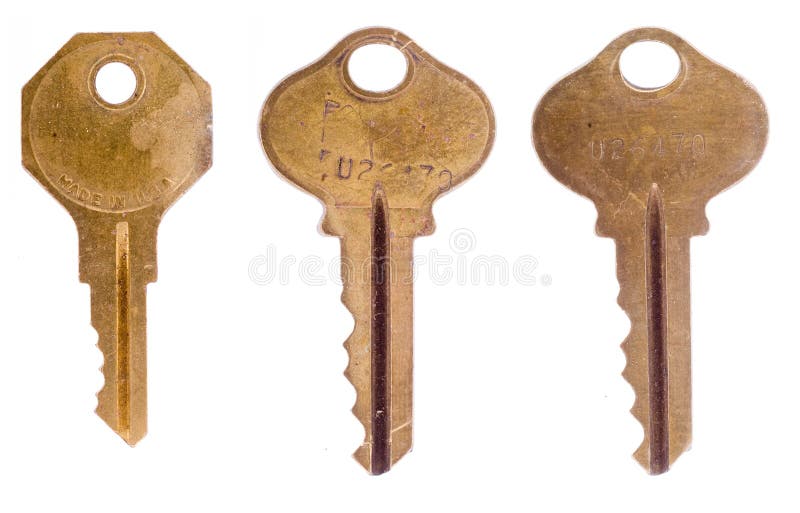 Three worn office keys stock photo. Image of ecommerce - 6980826