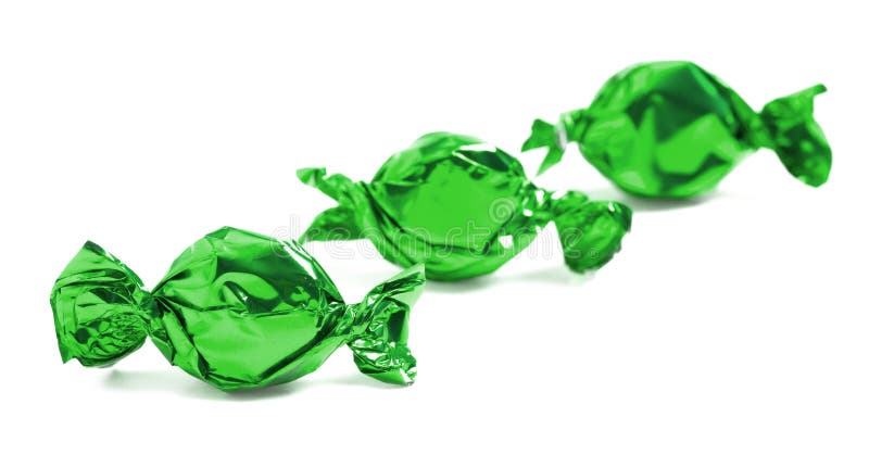 Green Wrapped Candy stock photo. Image of paper, isolated - 126826178
