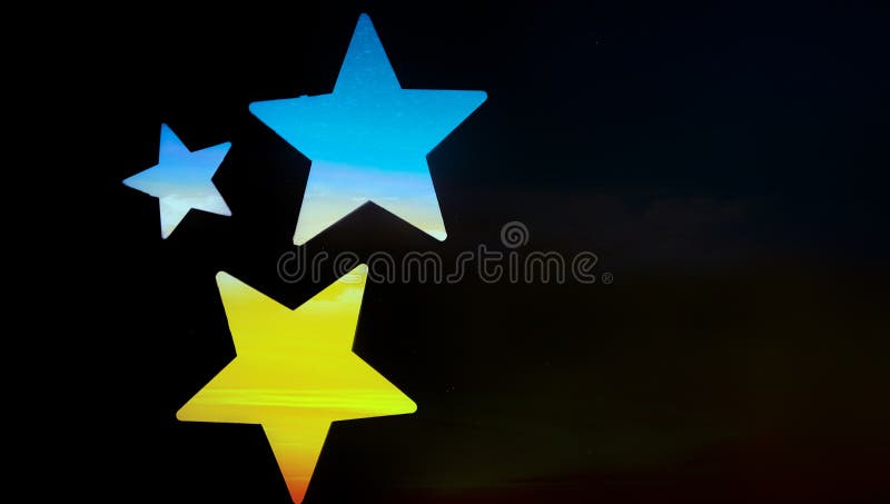 Three (3) Star Picture with Effects and Light Stock Image - Image of ...