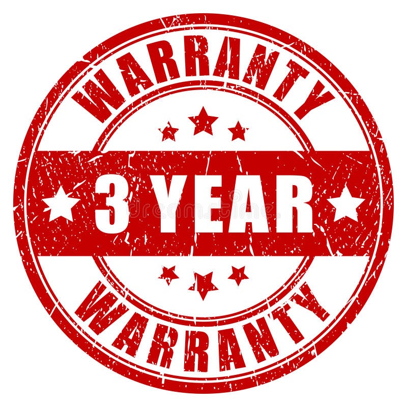 Three year warranty stamp stock vector. Illustration of grunge - 95002473