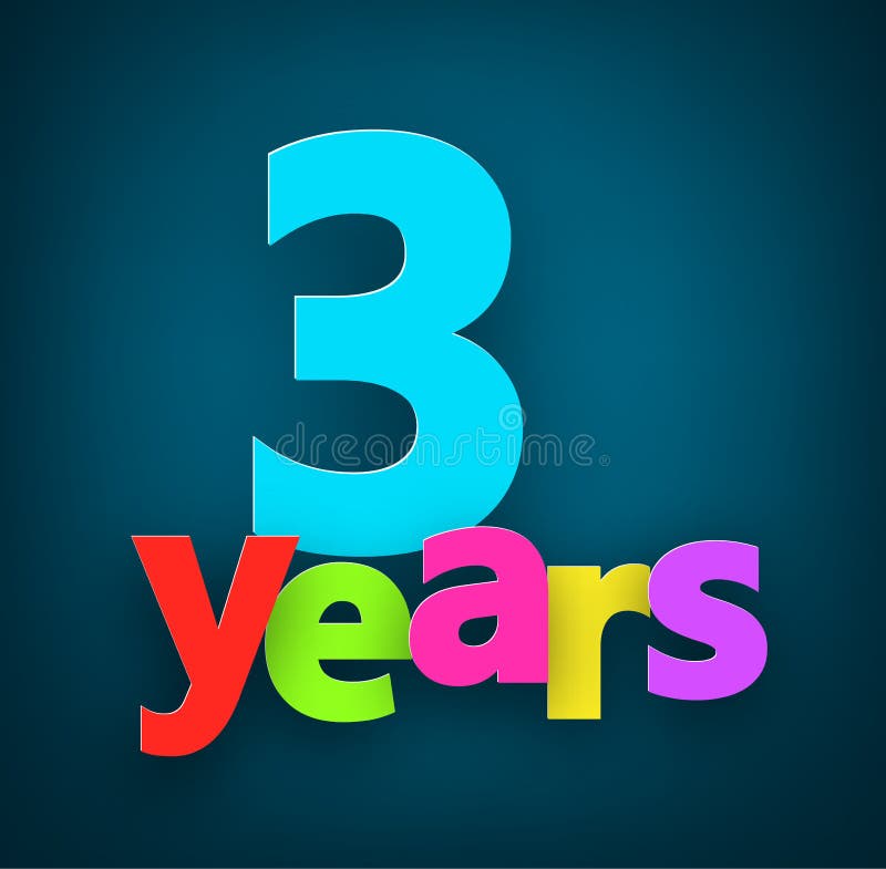 Three years paper sign. stock vector. Illustration of congratulation ...