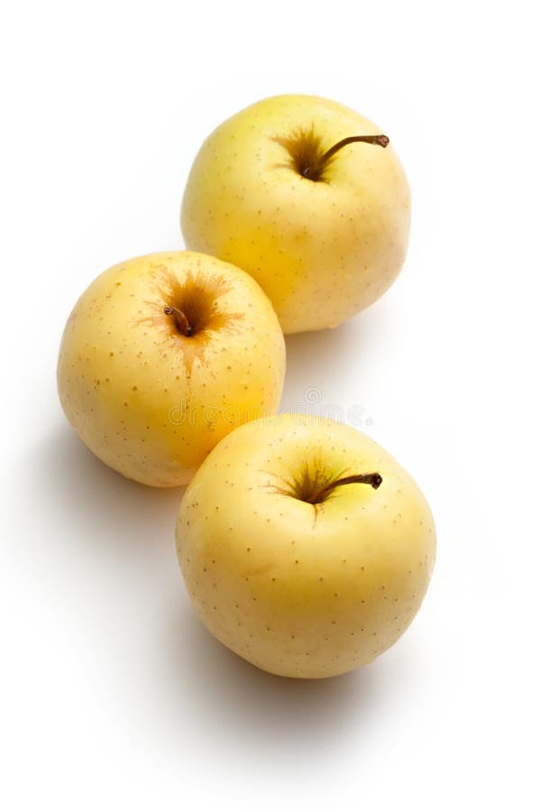 Three yellow apples stock image. Image of nutrition, fresh - 23238143