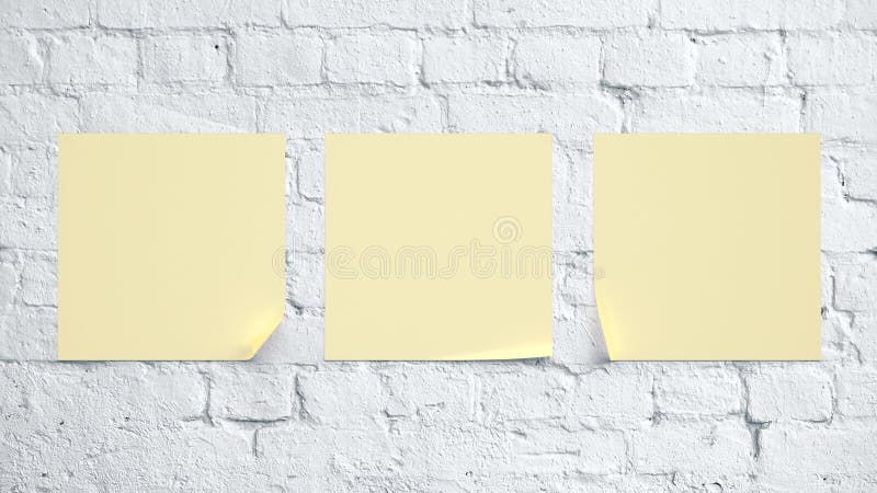 Three Yellow Blank Stickers Stock Illustration - Illustration of ...