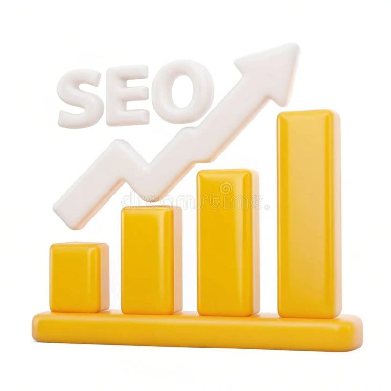 3d Seo Growth Graph Isolated White Background Stock Illustration ...
