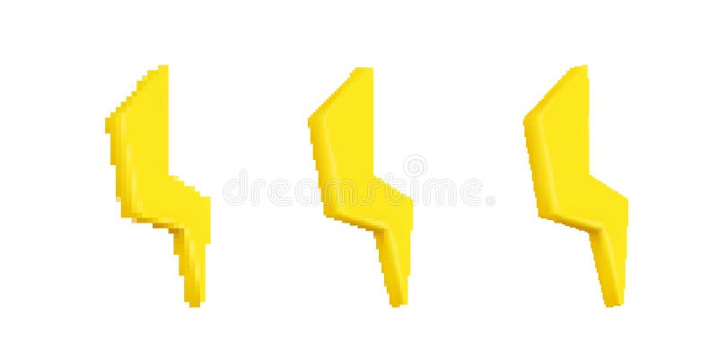 Three Yellow Lightning Bolt Shapes Side by Side in a Repeated Design ...