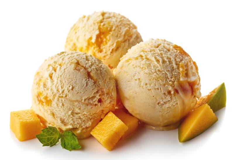 Three Mango Ice Cream Balls Stock Photo - Image of scoop, group: 100576204