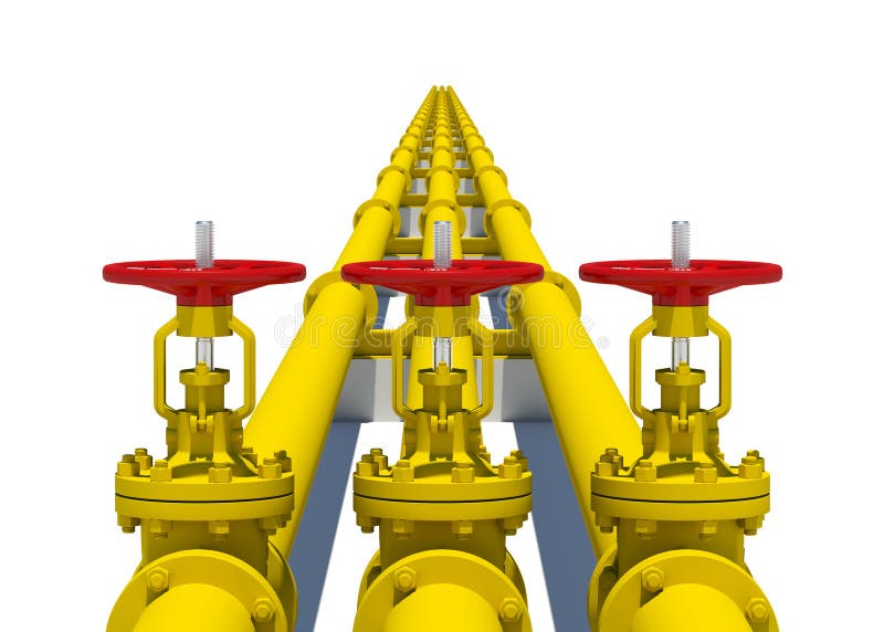 Yellow pipe and valve stock illustration. Illustration of equipment ...