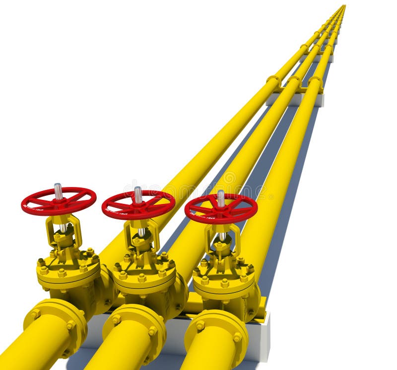 Yellow pipe and valve stock illustration. Illustration of equipment ...