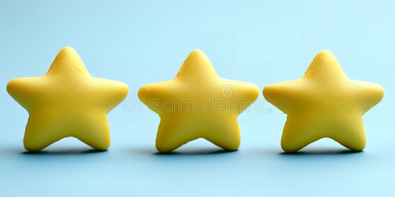 Three yellow stars on blue stock illustration. Illustration of positive ...