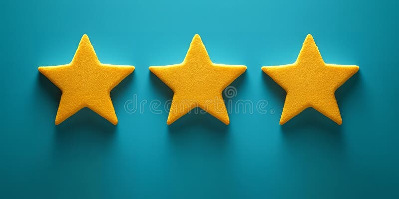 Three yellow stars on blue stock illustration. Illustration of minimal ...