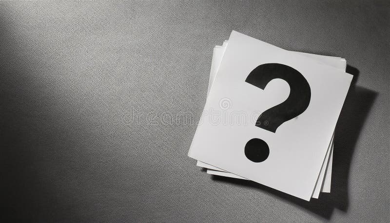 Paper Notes with Question Marks on Grey Background, Flat Lay. Space for ...