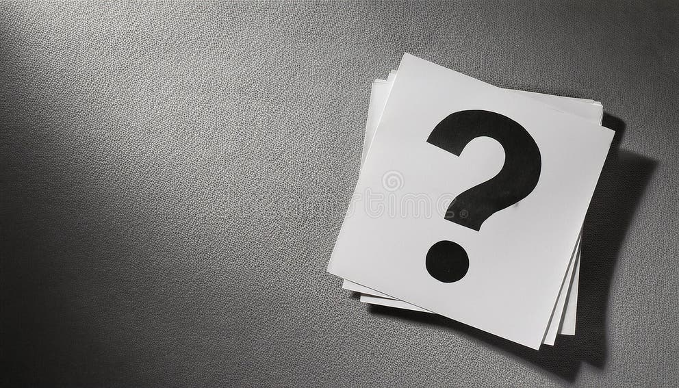 Paper Notes with Question Marks on Grey Background, Flat Lay. Space for ...