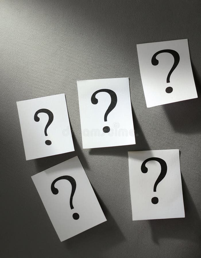 Paper Notes with Question Marks on Grey Background, Flat Lay. Space for ...