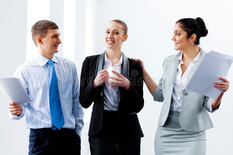 Three Young Business People Laughing Stock Image - Image of leader ...