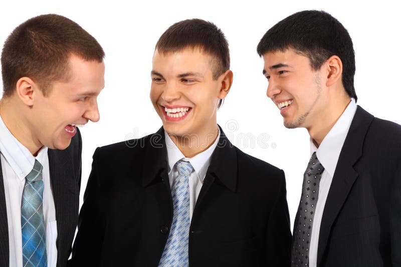 Three Young Businessmen Laugh Stock Image - Image of expressing, modern ...