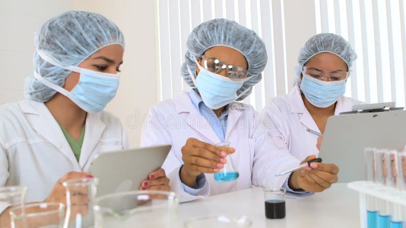 Three Young Female Scientists at Work in the Lab Stock Footage - Video ...