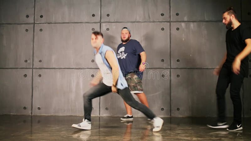 Three Young Men Make Break-dance Performance Near Stock Footage - Video ...